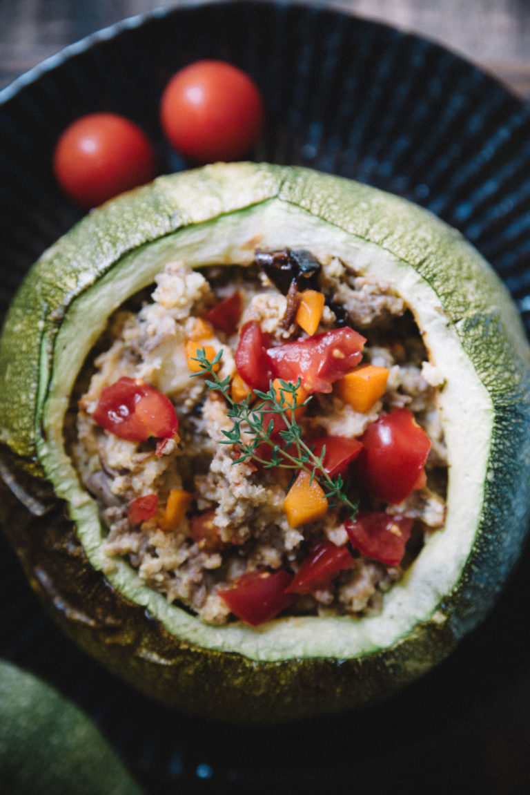Gefüllte runde Zucchini mit Hirse und Rind - Das Mundwerk