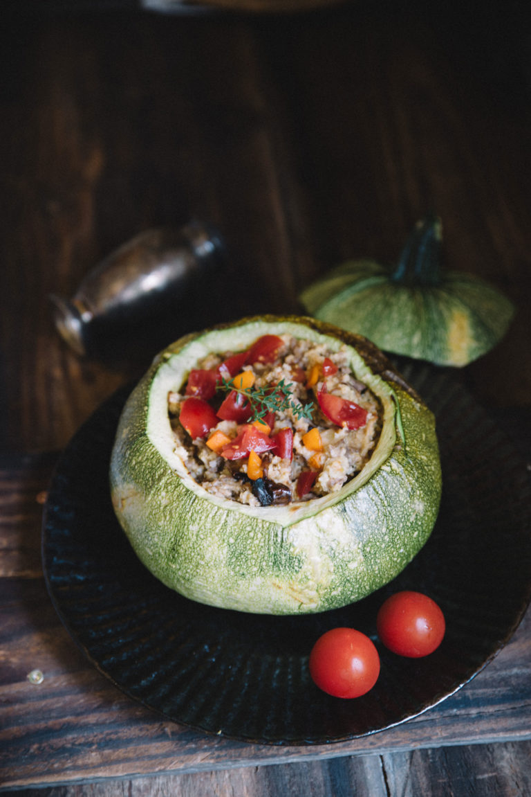Gefüllte runde Zucchini mit Hirse und Rind - Das Mundwerk